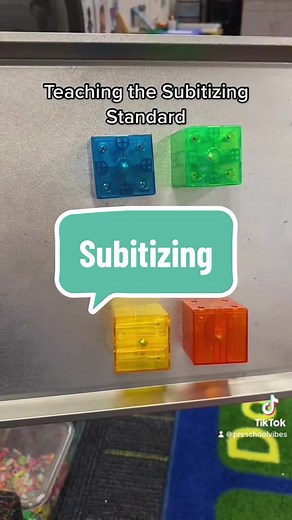 Unlocking the secrets of subitizing in preschool! 🎓🧲 Check out this video where I demonstrate a quick and effective way to teach the subitizing standard using magnet cubes on a cookie sheet. It's all about the quick flip-and-reveal technique, sparking those instant number recognition skills in young minds. #SubitizingInAction #EarlyMathSkills #PreschoolTeachingTips #PreschoolVibes