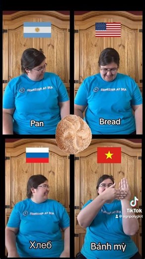 🥐How to sign BREAD in Russian Argentine Vietnamese and ASL sign language for #Thanksgiving