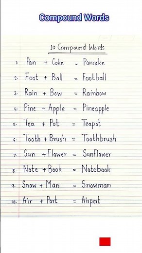 Compound Words || 10 compound words || easy english compound words