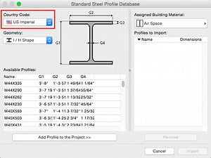Import Standard Steel Profiles in ARCHICAD