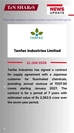 Tanfac Industries | 12 JAN 2026 | #bse #nse #marketnews #News #Tanfac #adityabirla #birla #Chemical