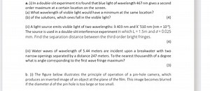 a. (i) In a double-slit experiment it is found that blue light ... | Filo