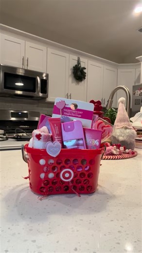 Go to Target, find these mini shopping baskets in the Party Section, fill them with special Valentine items for the cutest gift ever!! 🎁💕#valentinegiftsforher #valentines_day #valentinesday❤️ #targetmom #valentinegiftideas | Sandys Planner Shop