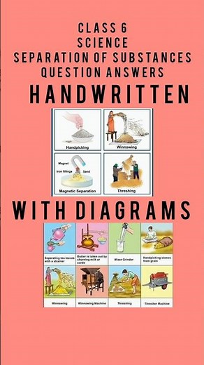 Separation of Substances Class 6 Science important questions answers CBSE NCERT