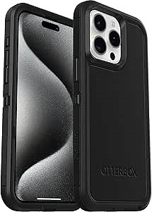 OtterBox iPhone 15 Pro Max Defender Series XT Case with MagSafe, Screenless, Rugged - Non-Retail Packaging - Black