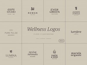 Wellness Logo Templates: Yoga, Spa, Skincare Branding (canva, Photoshop) - Etsy