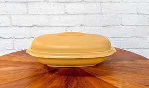 Vintage Tupperware Harvest Gold Microwave Steamer, 1970’s - Etsy