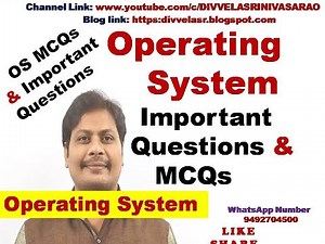 Operating System(OS) Important Questions || Operating System(OS) MCQs || OS unit wise questions | OS