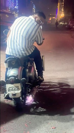 “Bullet vibes… with a fire blast.” #royalenfield #bulletlover #classic350 #crackers #shots