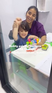 🌟 Budding Pairing Session in ABA Therapy for Social Skills Development 🌟 Budding Pairing focuses on pairing, a powerful strategy where positive interactions and reinforcement are used to build trust and engagement with peers. This foundational step helps children with social challenges feel more comfortable and confident in social environments. #thespeechclinicdubai#speechtherapy#speechtherapyideas#abatherapy#autism#adhd | The Speech Clinic Dubai
