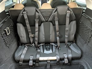 Tesla Model S Rear Facing Seats in Leather