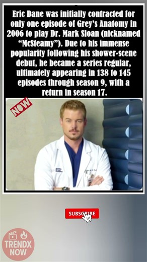 🚨Eric Dane's McSteamy debut: 1 episode to 138+. #ericdane #shorts #netflix