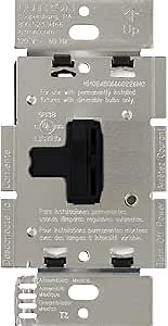 Lutron Toggler Magnetic Low Voltage Dimmer Switch, Single-Pole, AYLV-600P-BL, Black