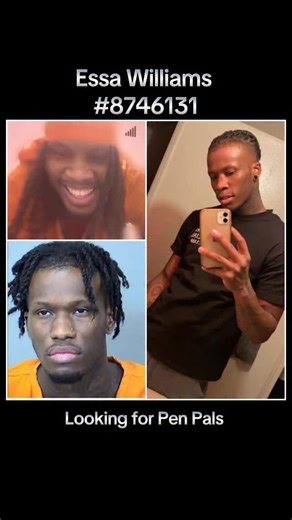 Prison Pen Pals Wanted on Instagram: "Essa Williams, age 28, is incarcerated in Arizona, and seeks worldwide pen-pals. I guess I am to the point where I am on a pen pal website, Imao. I am currently still fighting a high profile case in county, so 1 am not in prison and pray I do not make it there. I am charged with Attempted Murder. I am just looking for someone to vibe with and get to know, laugh, and share stories. Something new, fun, and stress free. Smile. Anyone wanting to get to know me c