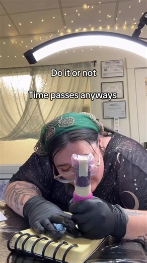 I went from Cracker Barrel shifts and dead-end jobs to holding a tattoo machine for the first time , no shop friends, no experience, just a feeling in my chest that I was meant for more. I chased it. I kept going, even when it didn’t make sense, even when it felt too big. If something is calling to you, follow it. Time is going to move with or without you , so move toward the thing that lights you up. #femaletattooartist #utahtattooartist #queertattooartist #tattooinspo #utahartist
