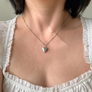 Silver Heart Locket Necklace, Dainty Everyday Silver Heart Pendant Necklace, Gift for Her, Waterproof Anti-tarnish Necklace, Photo Necklace - Etsy