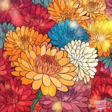 Colour with me abundance of flowers in Happy Color App.