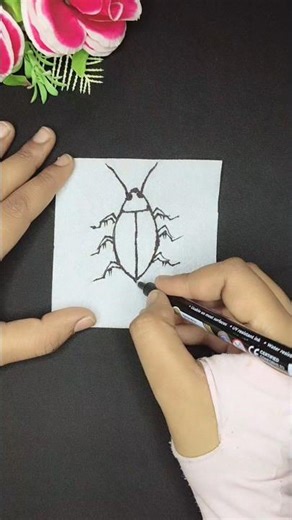 Tissu paper draw cockroach 🪳/kids drawing #shorts #ytshorts #drawing #easycraftswithsabbo
