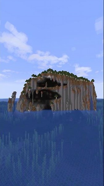 Minecraft Cliff Survival Island Seed with an INSANE Cave