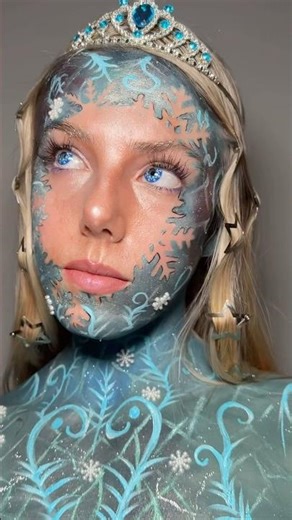 SNOW QUEEN MAKEUP TUTORIAL ❄️🌨️✨ #snowqueen #icequeen #makeuptutorial #creativemakeup