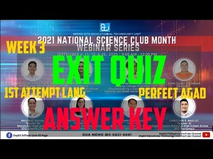 ANSWER KEY WEEK 3 NATIONAL SCIENCE MONTH CLUB WEBINAR SERIES 2021