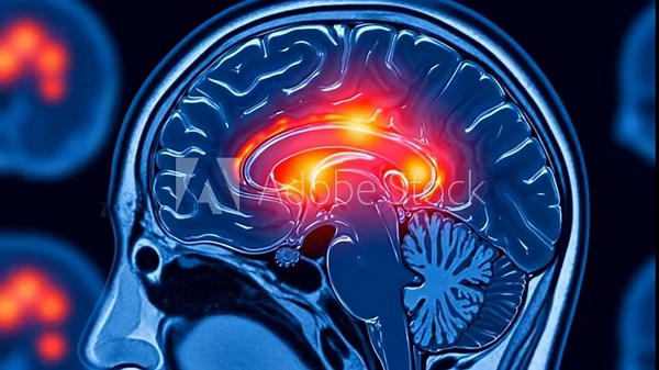 Brain mri scan showing inflammation and potential disease, a medical imaging technique for diagnosis and treatment planning in neurology and healthcare