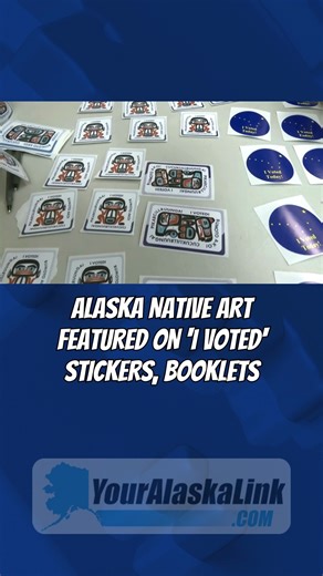 Alaska Native artist James Johnson designed a special sticker featuring his artwork for voters in Alaska, highlighting the importance of recognizing Alaska Natives' voting rights and heritage. The artwork not only appears on the 'I Voted' stickers but also in election booklets, symbolizing the unity of all Alaskans through the different pieces of the design. #AlaskaNativeArt #IVoted #TlingitArt #VoteAlaska #CulturalHeritage #JamesJohnsonArt | Your Alaska Link TV