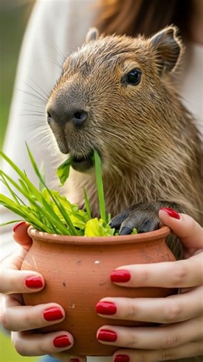 Baby Capybara Eating With Human #capybara #animalshorts