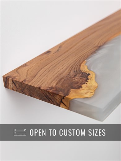 Artistic Epoxy & Live Edge Wood Wall Shelf – Unique Floating Shelves for Home, Office, Entryway Decor. Custom Size Wooden Shelf - Etsy
