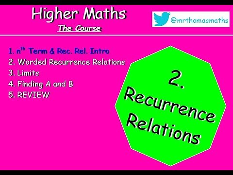 2.1 Recurrence Relations 1. nth Term & Rec. Rel. Intro - Higher Maths Lessons - @MrThomasMaths SQA