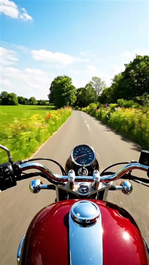 🏍️ Ride into freedom where nature, motion, and calm merge into one peaceful journey. #motorcycle #freedom #nature #cinematic #journey