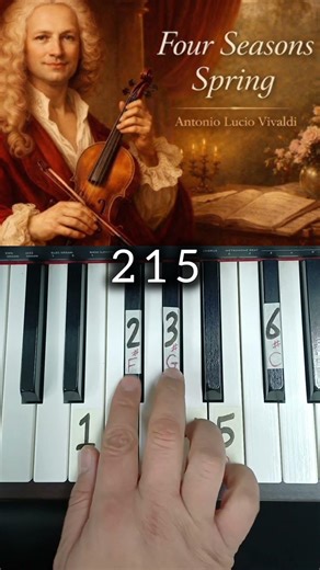 تعليم عزف بيانو بأسهل طريقة بالأرقام 🎹 VIVALDI spring #piano #pianotutorial #pianolessons #easypiano