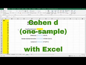 Excel - Cohen's D as effect size for one sample t test