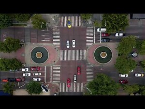 City busy traffic intersection, time-lapse