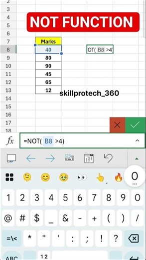 How Can We Use NOT FUNCTION?👆#skillprotech_360 #shorts #trendingvideo #ssc #dataanalysis #excel