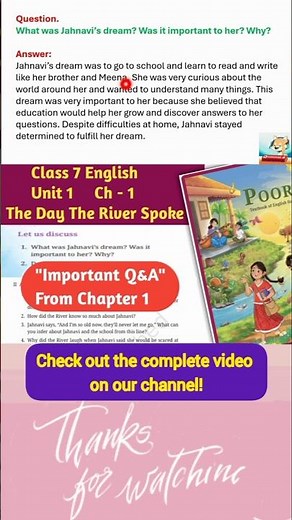 Class 7 English | The Day the River Spoke | Important Q&A from Chapter 1 | New NCERT Poorvi