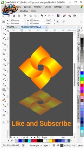 how to create a 3D Rotating logo design in CorelDRAW | #coreldraw #graphics #logo #youtubeshorts