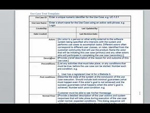 Use Case Text Template