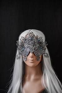 Baroque Blind Mask, Silver Gothic Mask, Fantasy Mask - Etsy