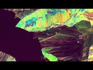 Micro-Crystal Growing Under Microscope with Polarized Light (Time Lapse)