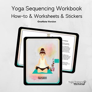 Cahier d'exercices de séquençage de cours de yoga pour OneNote | Fille en méditation assise, tapis bleu sarcelle avec fleurs | Planificateur numérique et journal iPad - Etsy France
