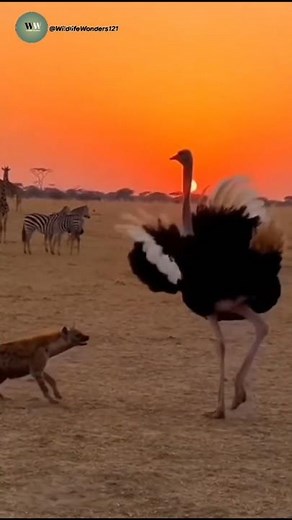Ostrich vs Hyena: When Prey Strikes Back | Nature’s Shocking Role Reversal