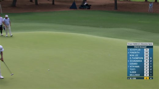 Michael Kim sinks 25-footer from the fringe for birdie at Houston Open