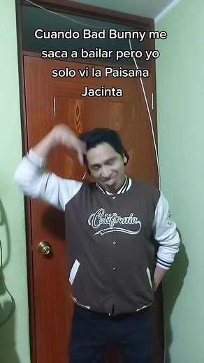 Humorous Dance Reaction to Bad Bunny's Music
