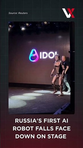 MOMENT |Russia's First Ai Robot Falls Face Down On Stage During Debut Show-up | VERTEX
