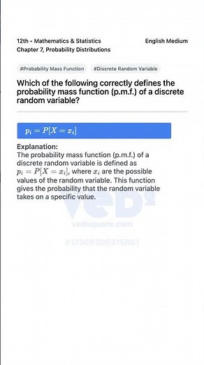 Understanding Probability Mass Function in 12th Math Statistics