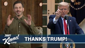 In tonight’s #JimmyKimmelLiveFromHisHouse monologue, Jimmy talks about how long the days are during quarantine, the phases of emergency shopping trends, the three-month extension on doing our taxes, Bernie Sanders & Cardi B on Instagram Live together, and Donald Trump holding up the Covid-19 relief stimulus checks so his name could be printed on them, stopping funding to the World Health Organization, considering a daily talk radio show, and wanting to bring sports back as soon as possible. Los 