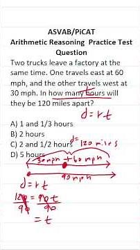 Distance, Rate, and Time (d = rt): ASVAB/PiCAT Arithmetic Reasoning Practice Test Question