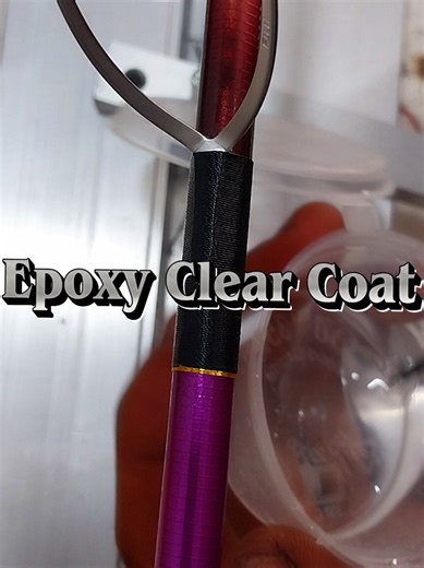Clear Coat, finishing Custom Rod.clear coat is to beautify the rod shaft #jorancustom #builder #rod #fishing #clearcoat