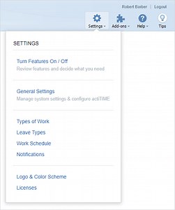Set Up Work Structure and Settings in actiTIME